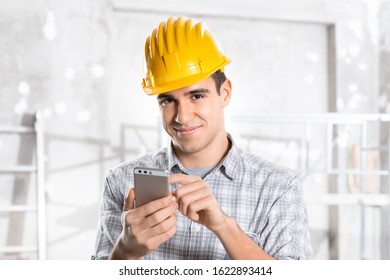 Smiling Friendly Architect Engineer Builder Wearing Stock Photo ...