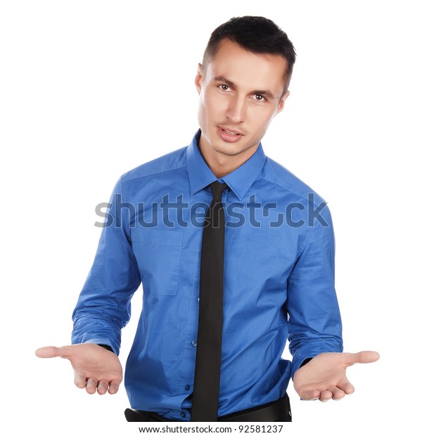 Smiling Handsome Business Man Looking Forward Stock Photo 92581237 ...