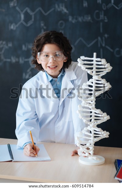 Smiling Kid Taking Notes Laboratory Stock Photo 609514784 | Shutterstock