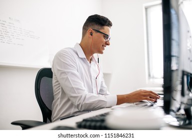 Software Developer Sitting His Office Desk Stock Photo 1120072718 ...