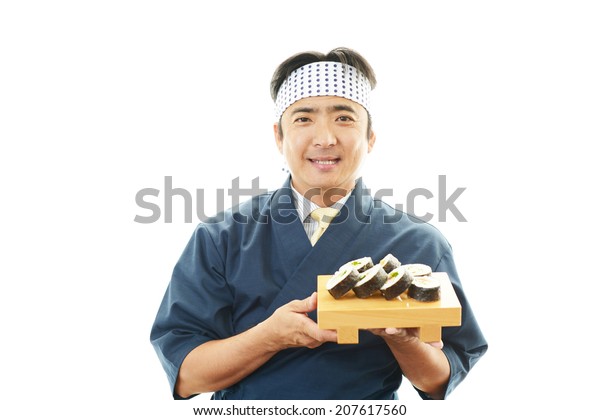 Smiling Sushi Chef Stock Photo 207617560 | Shutterstock