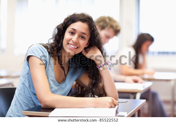 Smiling Young Student Posing Classroom Stock Photo (Edit Now) 85522552