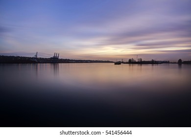 Smooth Effect Clouds River Water Sunset Stock Photo 541456444 ...