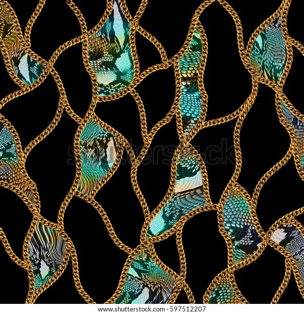 Snake Chain Background Stock Photo (Edit Now) 597512207