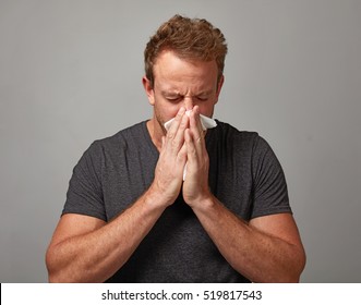 Sneezing Man Cold Stock Photo 519817543 | Shutterstock