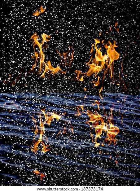 Snow On Fire Background Reflection On Stock Photo 187373174 | Shutterstock
