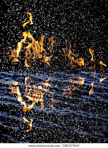 Snow On Fire Background Reflection On Stock Photo 188327645 | Shutterstock