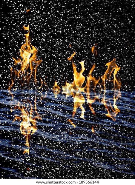 Snow On Fire Background Reflection On Stock Photo 189566144 | Shutterstock