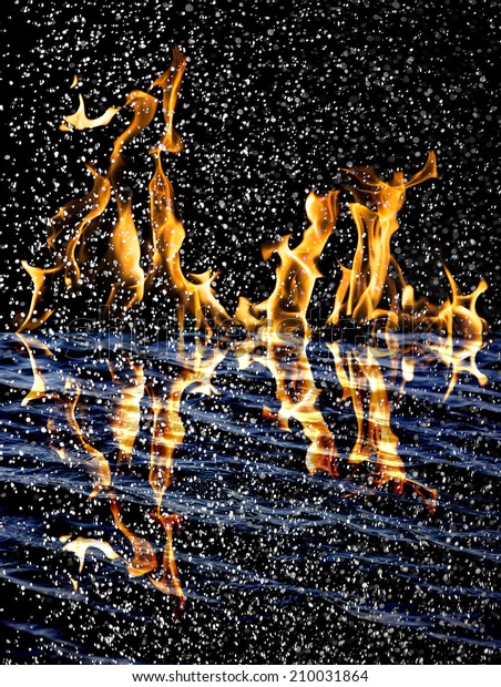 Snow On Fire Background Reflection On Stock Photo 210031864 | Shutterstock