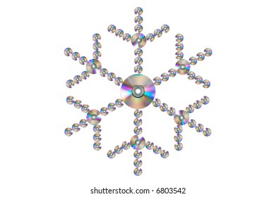 Snowflake Compact Disk On White Background Stock Photo 6803542 ...