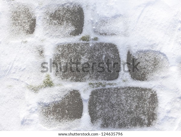 Snowy Winter Pavement Close Stock Photo 124635796 | Shutterstock