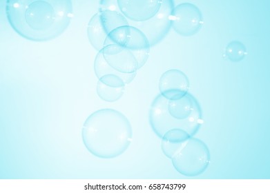 Soap Bubbles On Blue Background Stock Photo 658743799 | Shutterstock