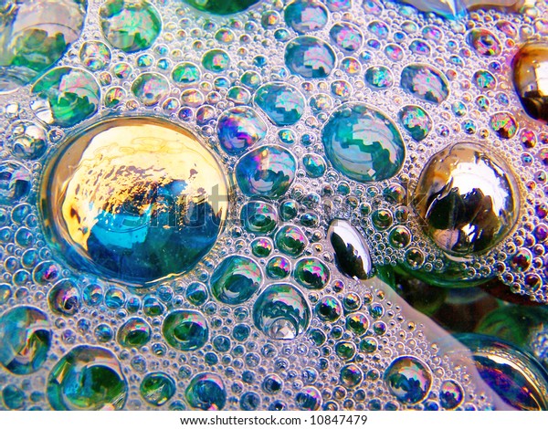 Soap Bubbles On Water Surface Stock Photo (Edit Now) 10847479