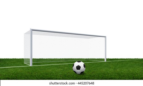 Soccer Ball Soccer Goal Post Net Stock Photo (Edit Now) 444620509
