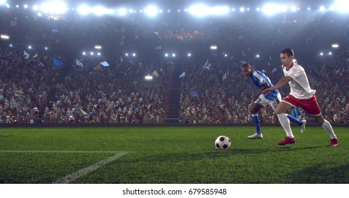 Soccer Player Makes Dramatic Play During Stock Photo 679585948 ...