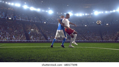 Soccer Player Makes Dramatic Play During Stock Photo 680177698 ...