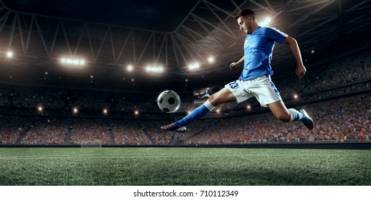 Soccer Player Performs Action Play On Stock Photo 710112349 | Shutterstock
