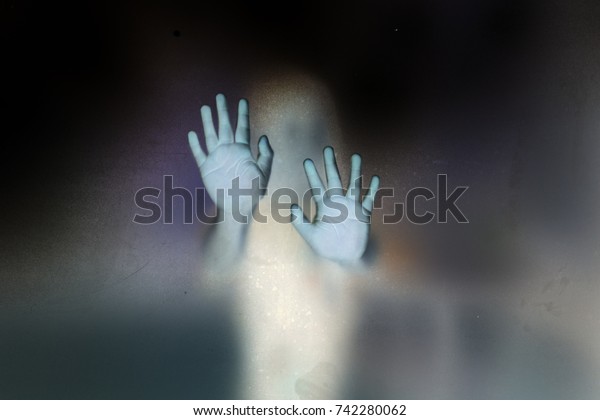 Soft Shutter Haunted Ghost Hands Behind Stock Photo (Edit Now) 742280062