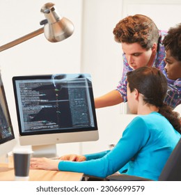 Developer Team Working Together Technology Innovation AI-generated ...
