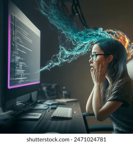 Software Developer Computer Her Mind Being Imagen generada por IA ...