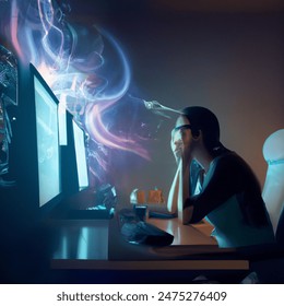 Software Developer Computer Her Mind Being — изображение, созданное ИИ ...