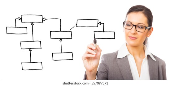 Software Engineer Drawing Uml Class Diagram Foto Stok 716314564 ...