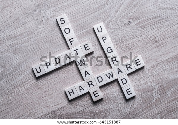Software Hardware Update Upgrade Words Made Stock Photo 643151887 ...