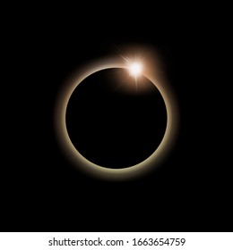 Solar Eclipse Circle On Dark Background Stock Photo 1663654759 ...