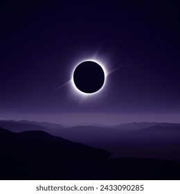 Solar Eclipse Center Sky Enveloped Deep Gambar yang dibuat AI ...