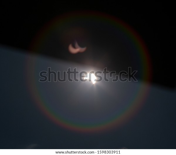Solar Eclipse Rainbow Blue Sky Background Stock Photo 1598303911 ...