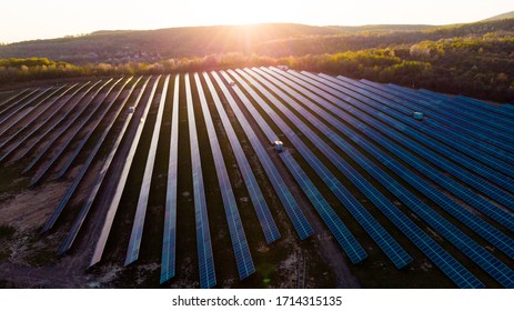 Solar Panel Cell On Dramatic Sunset Stock Photo 1714315135 | Shutterstock