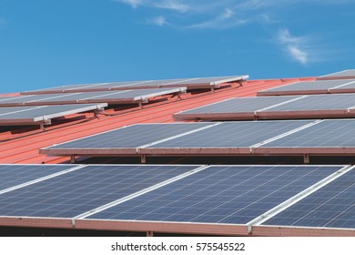 Solar Panel Pattern On Red Roof Stock Photo 575545522 | Shutterstock