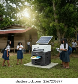 Solar Powered Epson Printer Deployed Remote AI-generated image ...