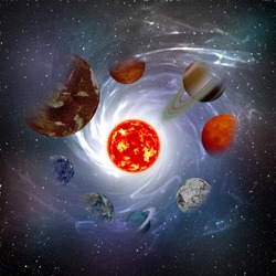 Set of isolated solar system planets and sun., a Technology Photo by ...