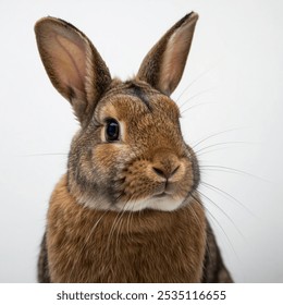Rabbit Head On Solid Gray Background AI-generated image 2510297849 ...