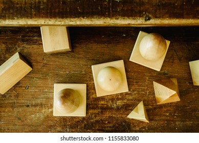 Solid Wood Shapes Study Geometry Volumes Stock Photo 1155833080 ...