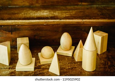 Solid Wood Shapes Study Geometry Volumes Stock Photo (Edit Now) 1195025902