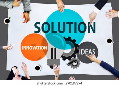 Solution Strategy Ideas Innovation Creativity Concept Stock Photo ...