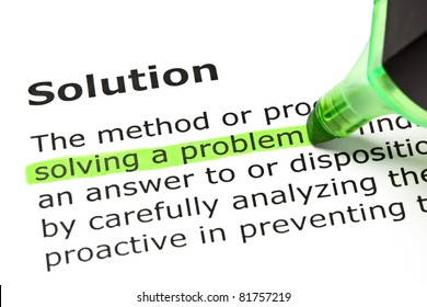 Solving Problem Highlighted Green Under Heading Stock Photo (Edit Now ...