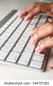 Somebody Typing Using Computer Keyboard Stock Photo 544737181 ...