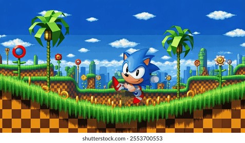 Sonic Hedgehog On Golden Number 6 AI-generated image 2569840845 ...