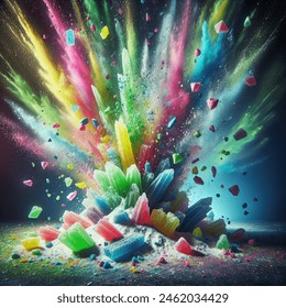 Burst Neon Cleaning Products AI-generated image 2465048005 | Shutterstock
