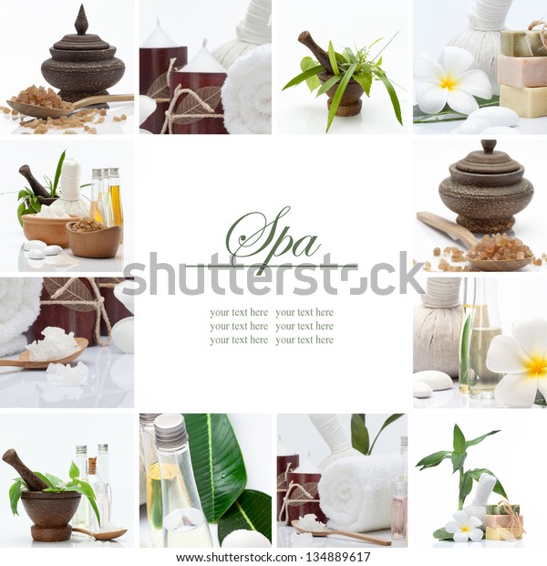 Spa Theme Collage Composed Few Images Stock Photo (Edit Now) 134889617