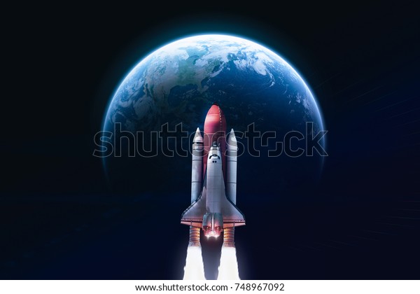 Space Shuttle Launch Open Space Over Stock Photo (Edit Now) 748967092