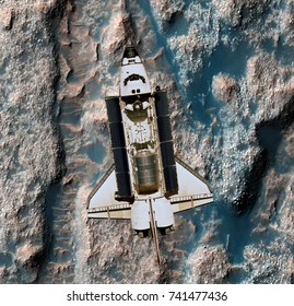 Space Shuttle Orbiting Alien Planet Extrasolar Stock Photo 741477436 ...