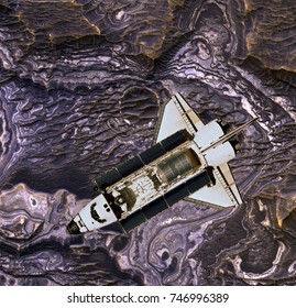 Space Shuttle Orbiting Alien Planet Extrasolar Stock Photo 746996389 ...