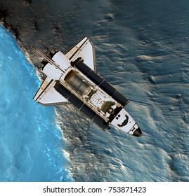 Space Shuttle Orbiting Alien Planet Extrasolar Stock Photo 753871423 ...