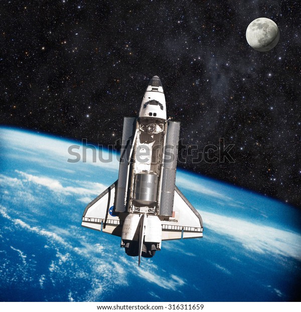Space Shuttle Orbiting Earth Elements This Stock Photo 316311659 ...