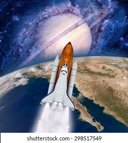 Space Ship Shuttle Rocket Launch Spaceship Stock Photo (Edit Now) 295893647