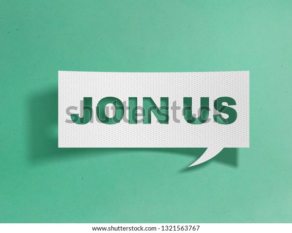 Speech Bubble Join Us Message Stock Photo 1321563767 | Shutterstock